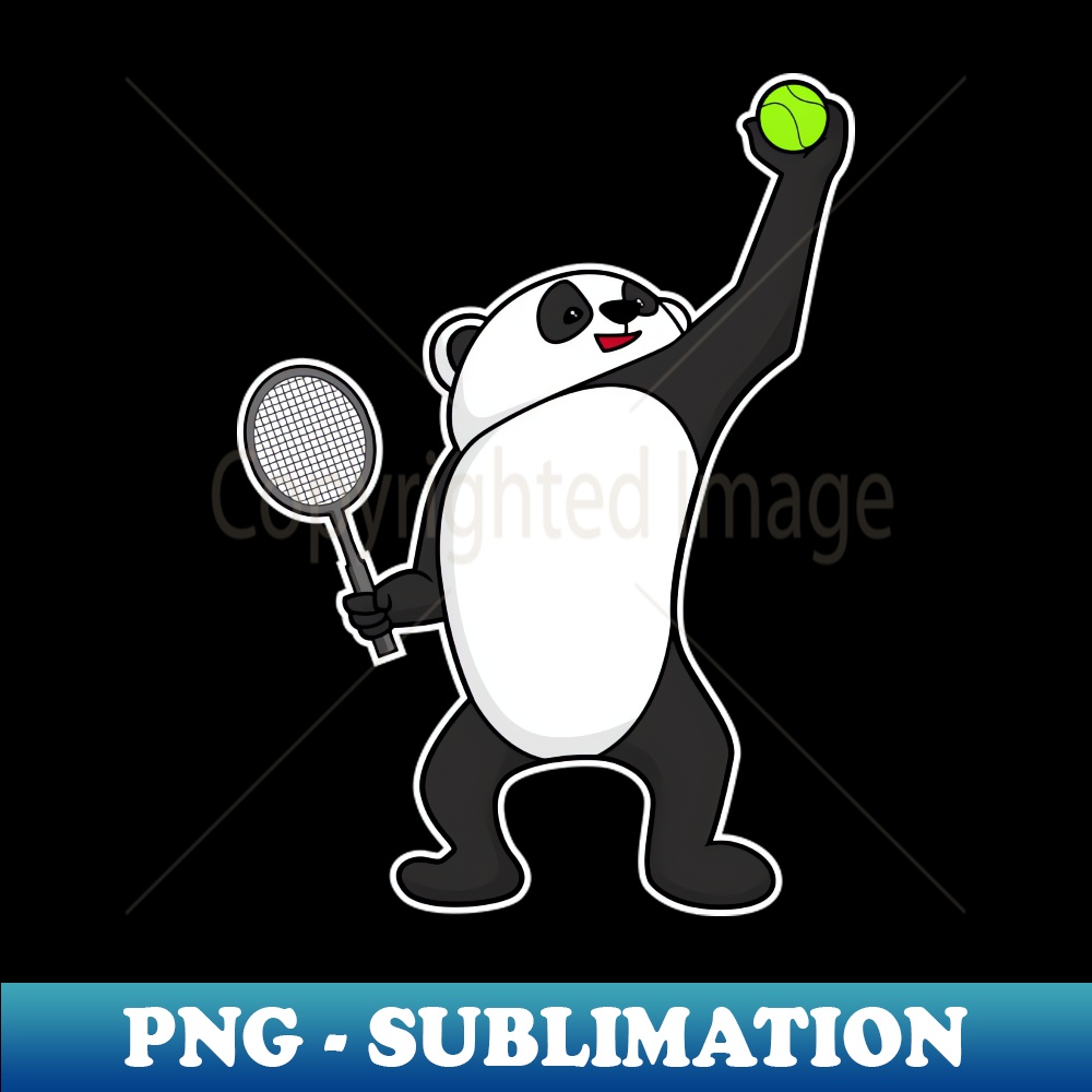 Panda at Tennis with Tennis racket - Decorative Sublimation | Inspire ...
