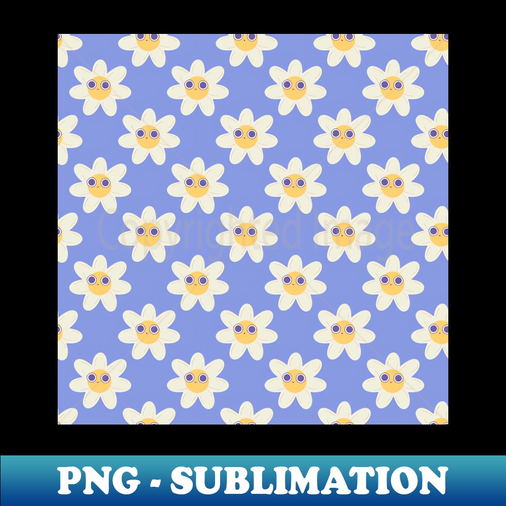 Seamless groovy daisy pattern - PNG Transparent Sublimation - Inspire ...