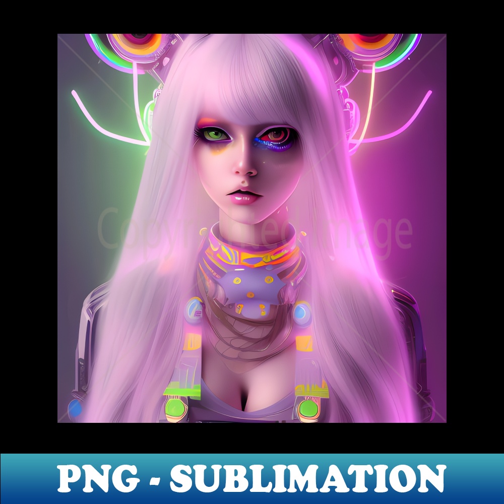 Neon Rave Party Cosplay Kawaii Girl - PNG Sublimation Digita | Inspire ...