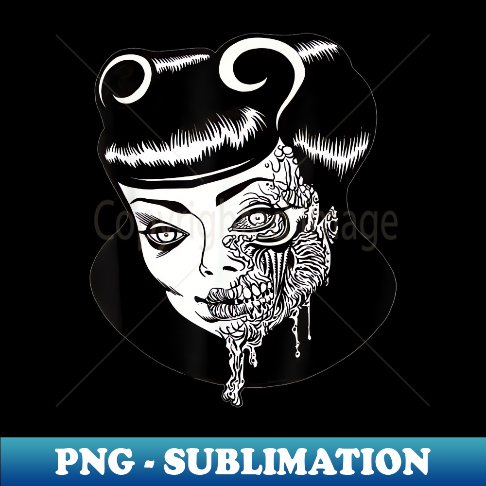 Zombie Pin-Up Girl Head - PNG Transparent Sublimation File - | Inspire ...