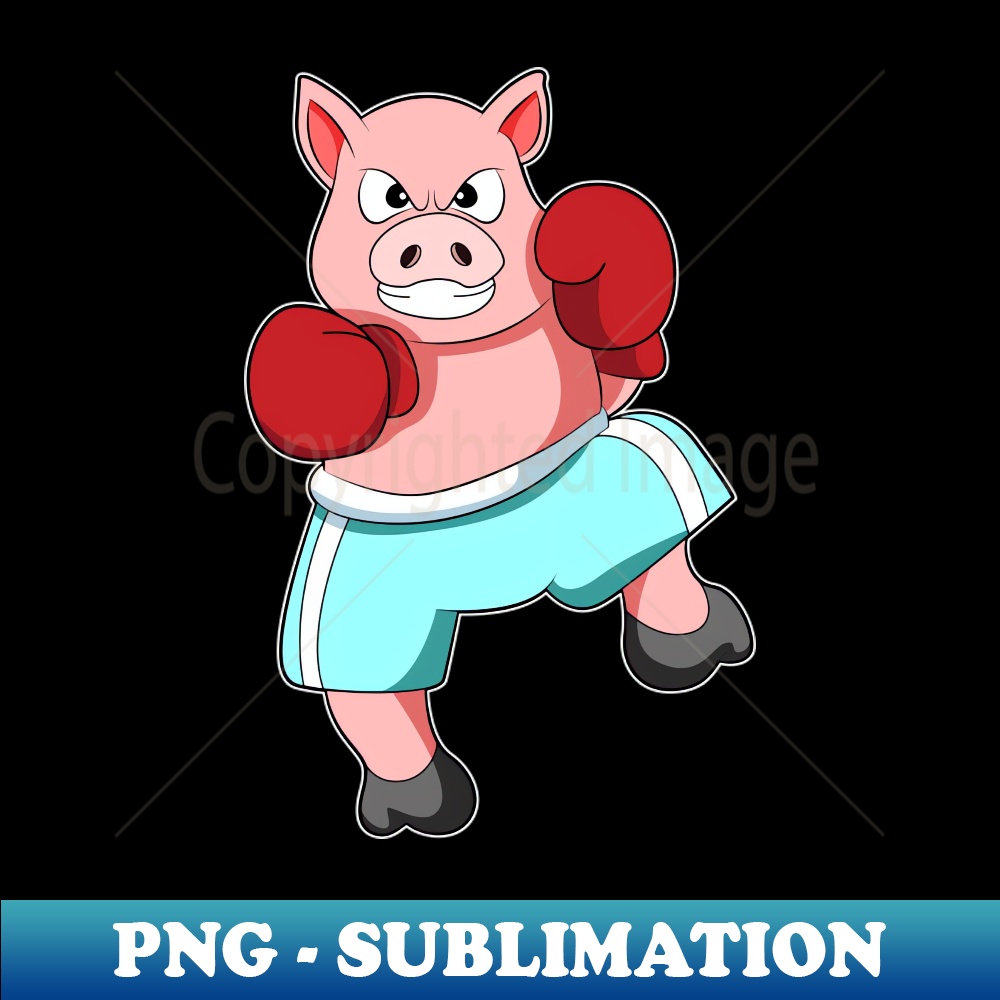 Pig as Boxer with Boxing gloves - Aesthetic Sublimation Digi - Inspire ...