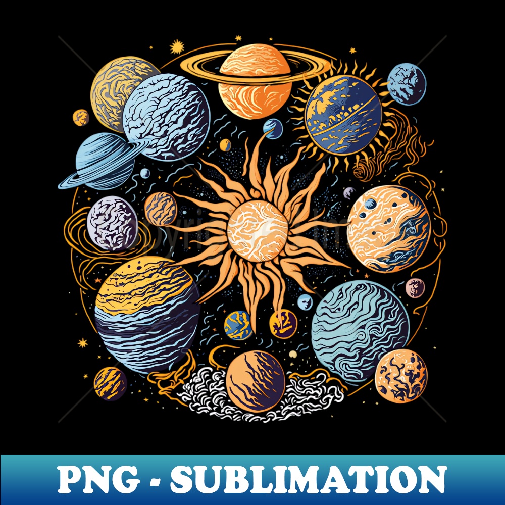 Solar System - PNG Transparent Sublimation File - Capture Im - Inspire ...