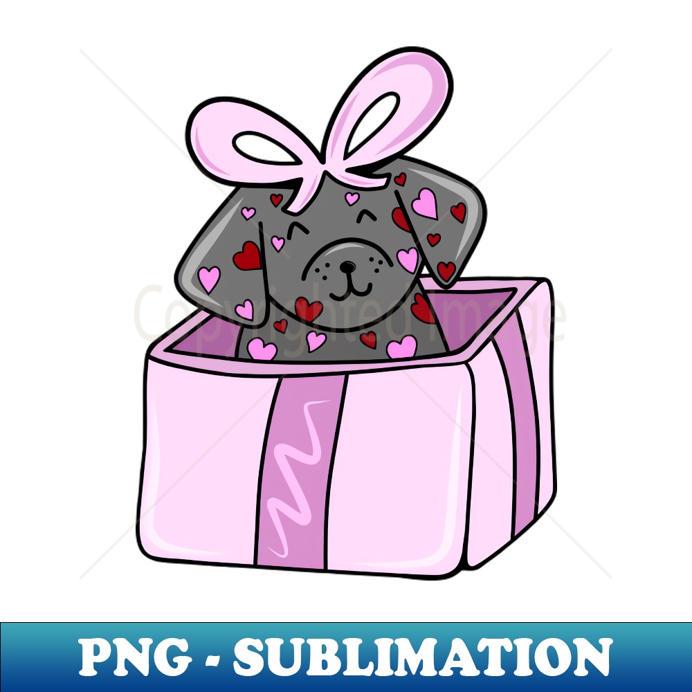 Valentines Day Heart Black Lab Puppy in a Pink Box with Bow | Inspire ...
