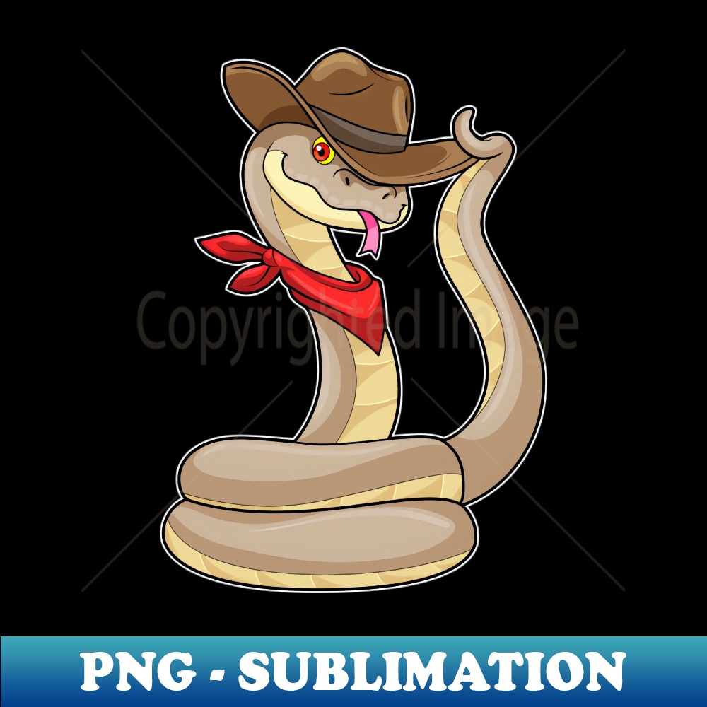 Snake as Cowboy with Scarf - Retro PNG Sublimation Digital D | Inspire ...