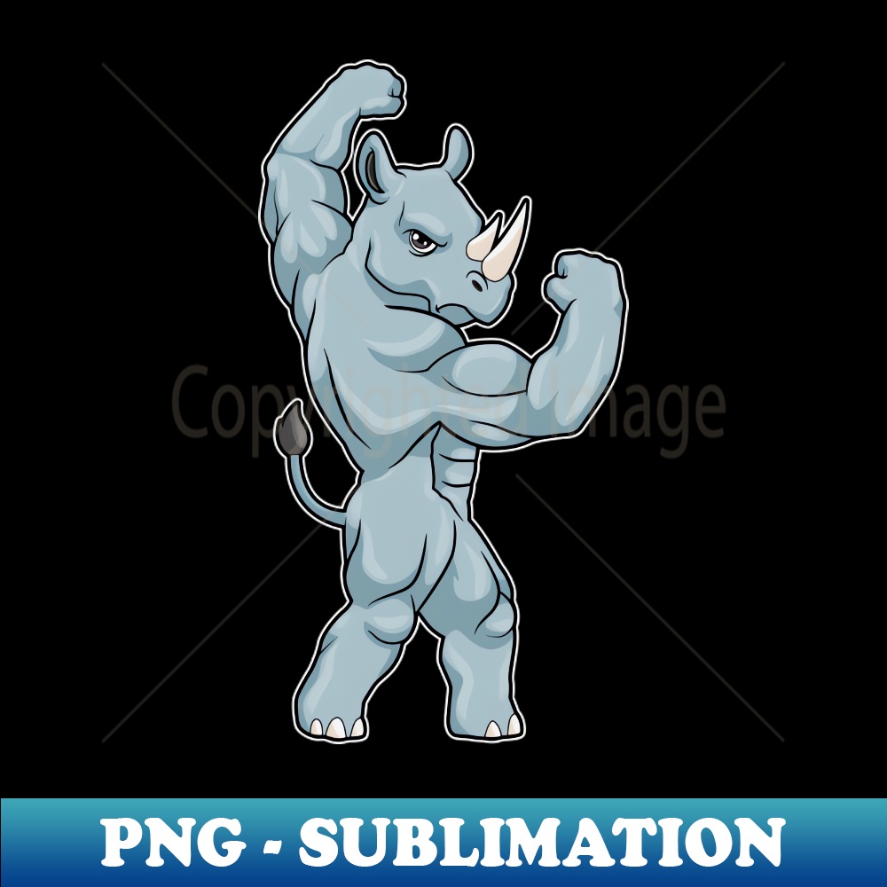 Rhino as Bodybuilder extreme - PNG Sublimation Digital Downl - Inspire ...