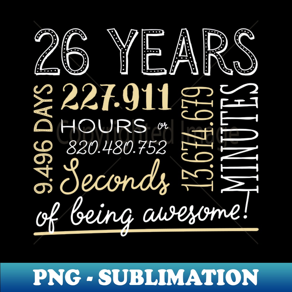 26th Birthday Gifts - 26 Years of being Awesome in Hours Se | Inspire ...