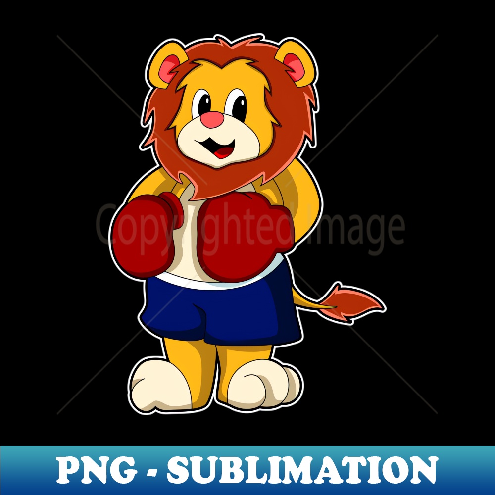 Lion as Boxer with Boxing gloves - PNG Transparent Digital D | Inspire ...