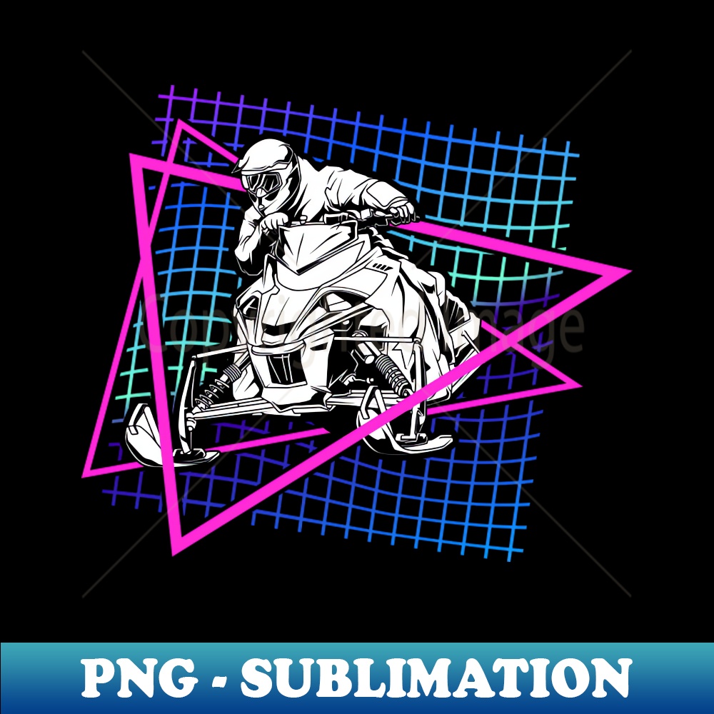 Retrowave snowmobile - Exclusive Sublimation Digital File - - Inspire Uplift