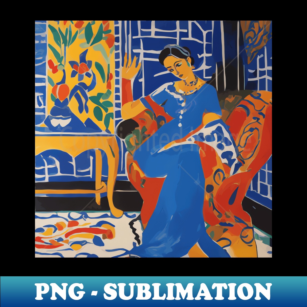 Woman in a Blue Dress After Matisse - High-Quality PNG Subli | Inspire ...