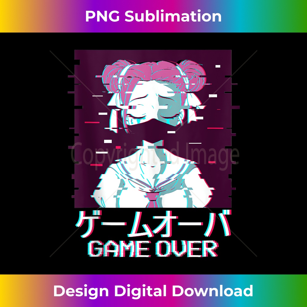 Game Over Geisha Anime Girl Japanese Vaporwave Aesthetic Tan | Inspire ...