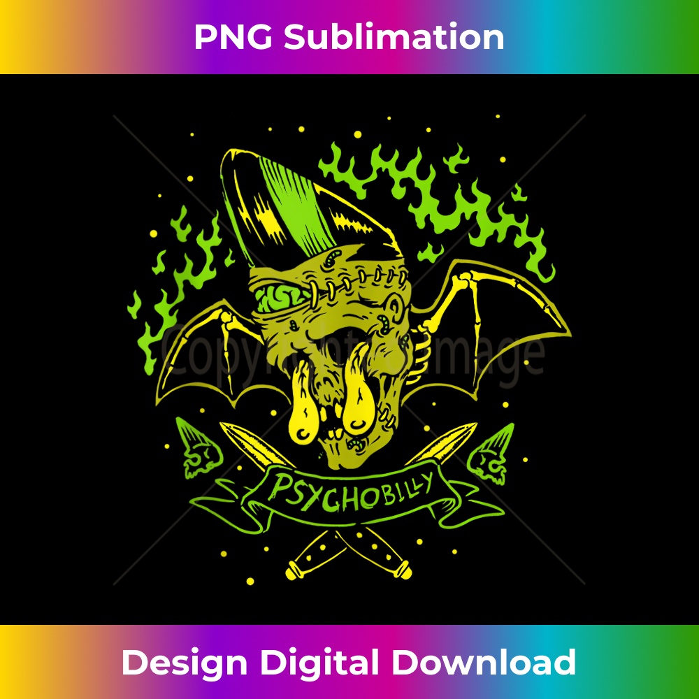 Horror Art - Pompadour Zombie Bat Monster - Psychobilly Punk | Inspire Uplift