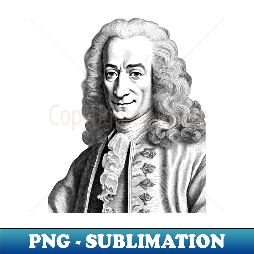 Portrait of Voltaire - Unique Sublimation PNG Download - Per | Inspire ...