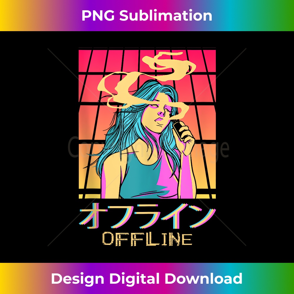 Japanese Aesthetic Vaporwave Offline Smoking Anime Girl Tank | Inspire ...