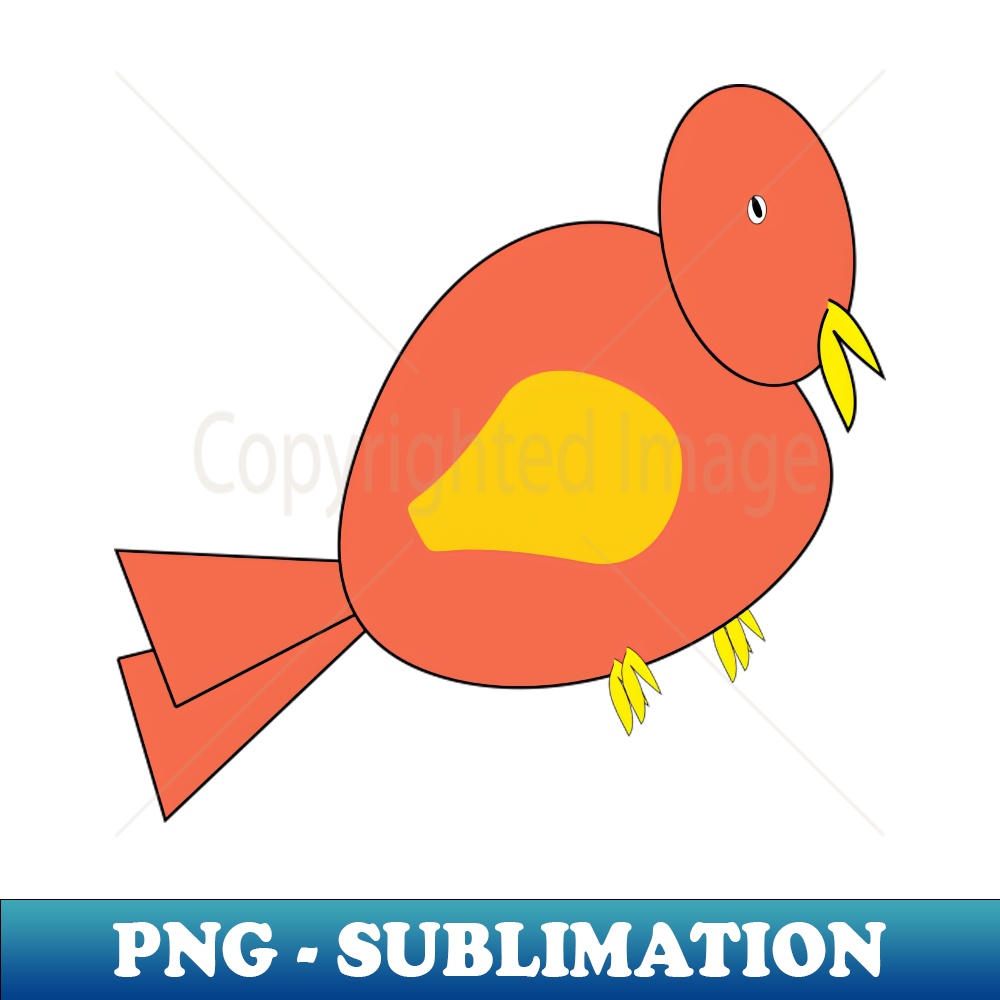Red bird with yellow beak doodle - Sublimation-Ready PNG Fil | Inspire ...