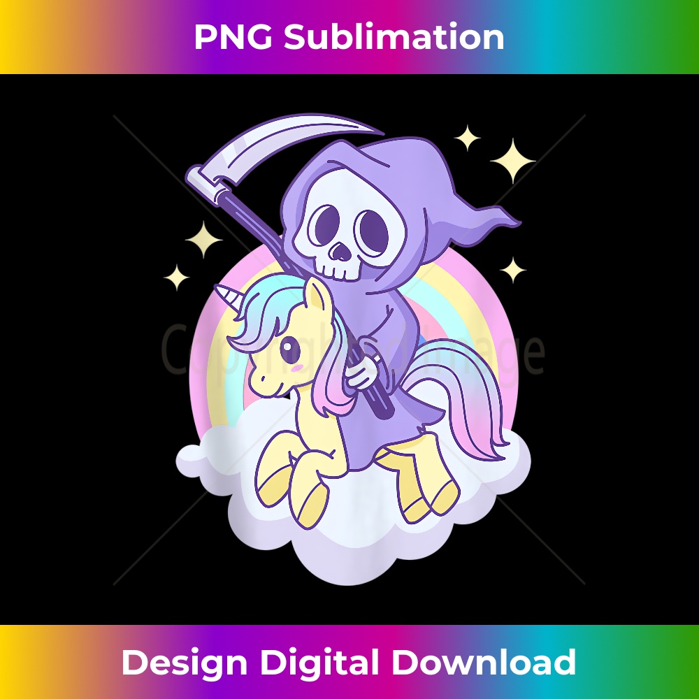 Cute Pastel Goth Grim Reaper On A Unicorn With Rainbow Tank | Inspire ...