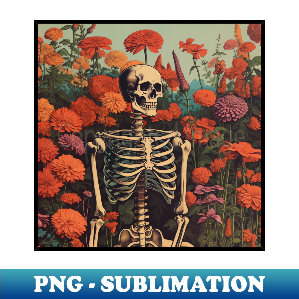 Creepy Skeleton Flower Cartoon Vintage - Creative Sublimatio | Inspire ...