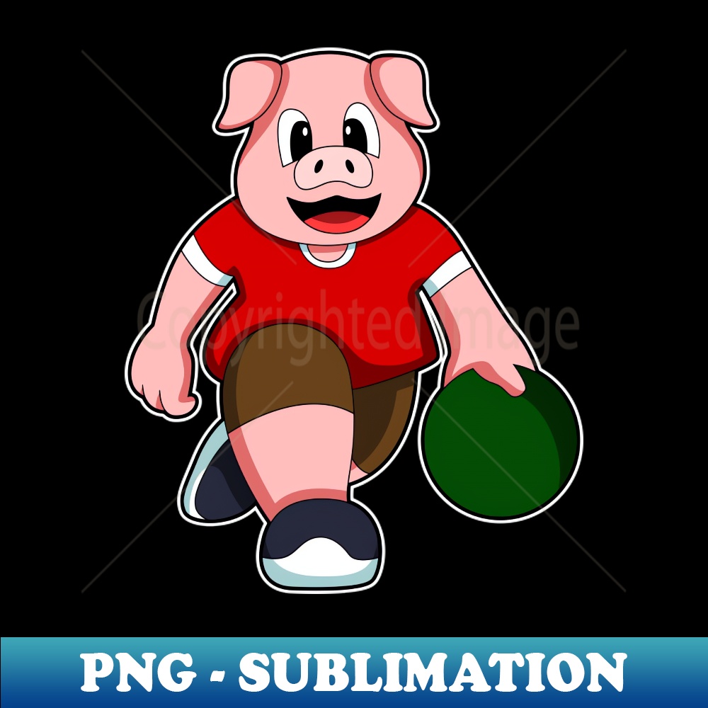 Pig at Bowling with Bowling ball - Aesthetic Sublimation Dig | Inspire ...