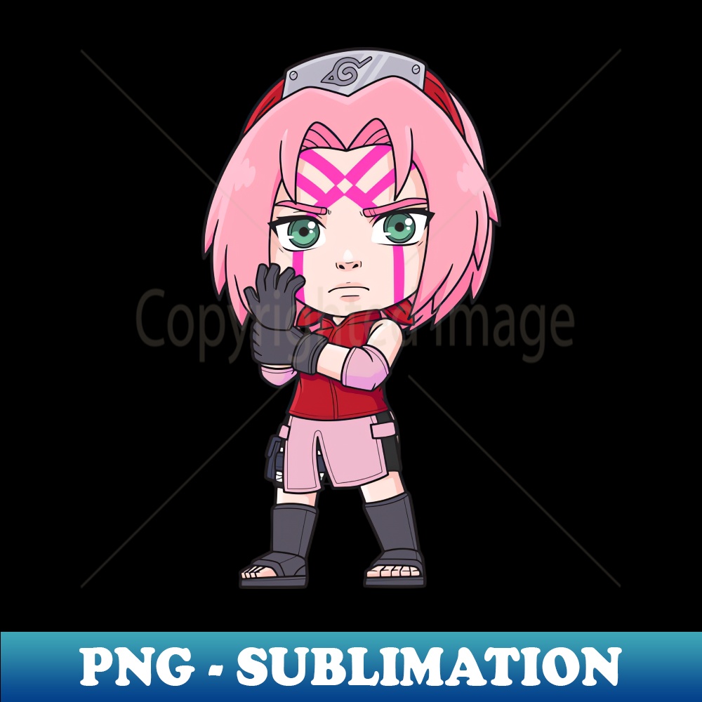 Sakura Haruno Chibi - PNG Transparent Sublimation Design - C - Inspire Uplift