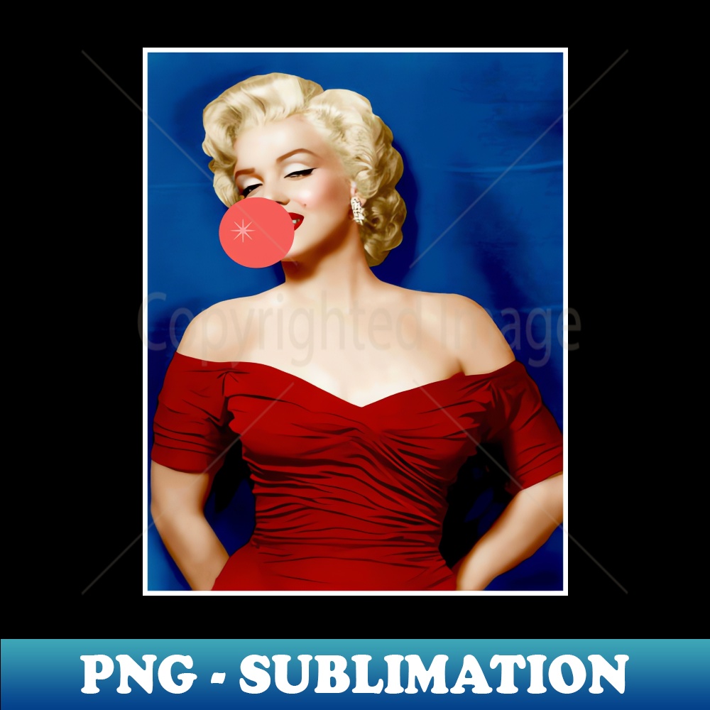 Marilyn Monroe Blowing a Bubble Print - Elegant Sublimation | Inspire ...