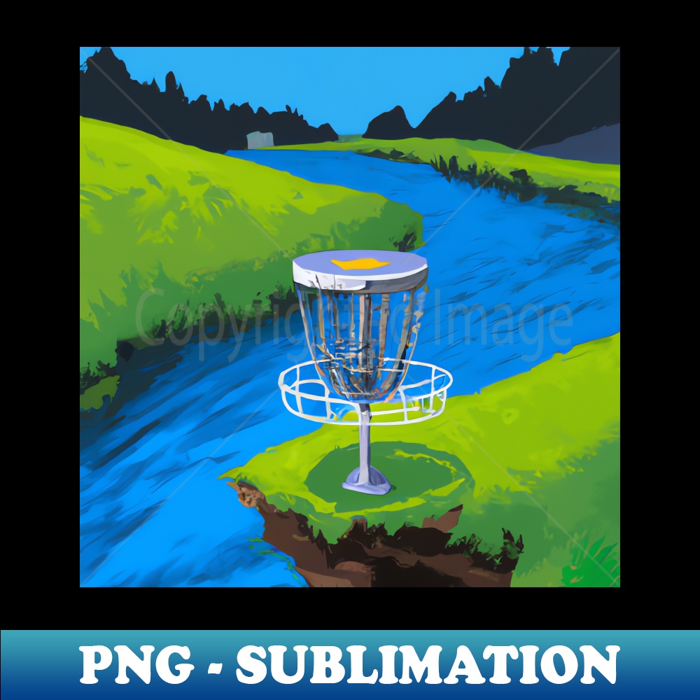 Disc Golf on the Edge of a River - Premium PNG Sublimation F - Inspire ...