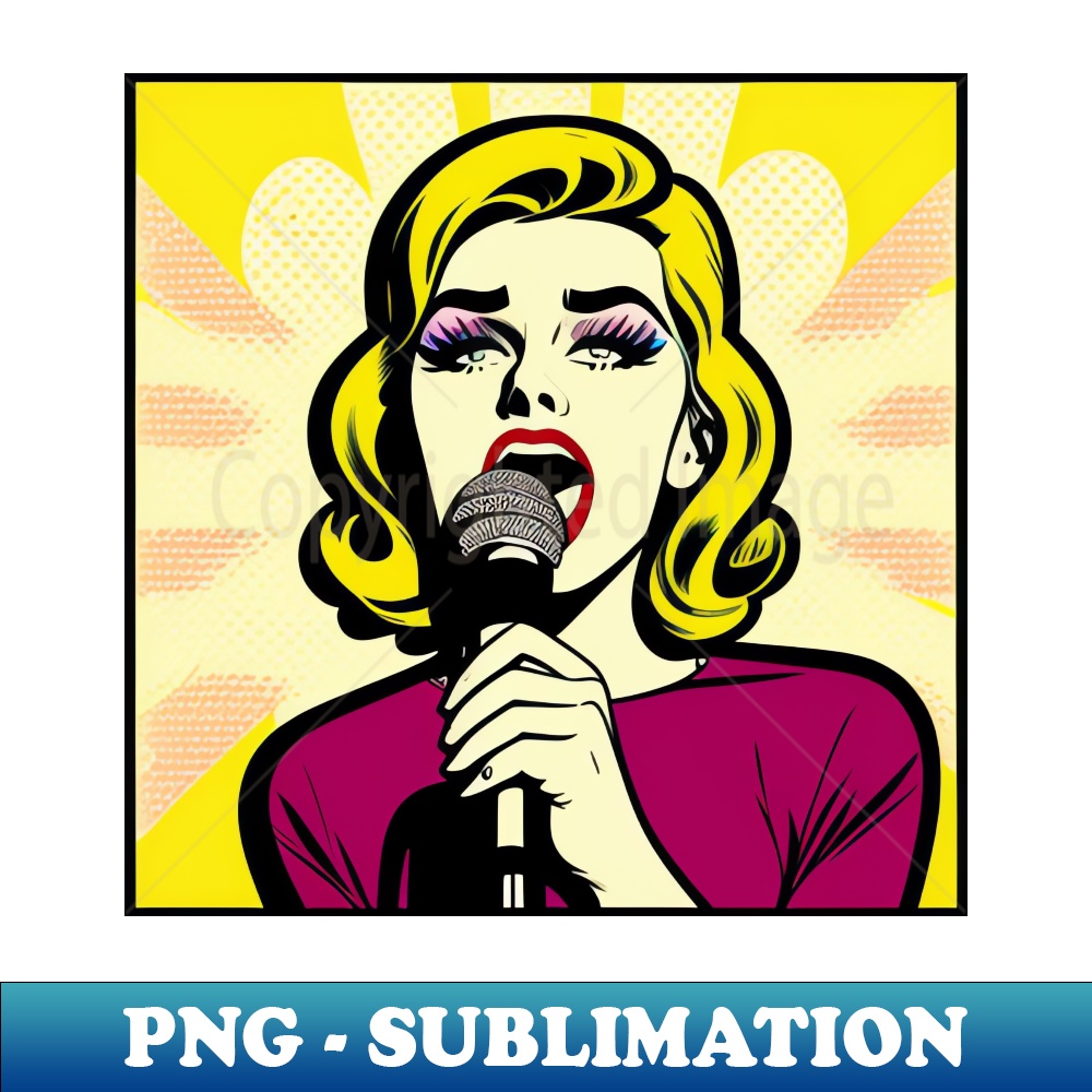 Vintage Pop Art Style Singer II - PNG Transparent Digital Do | Inspire ...