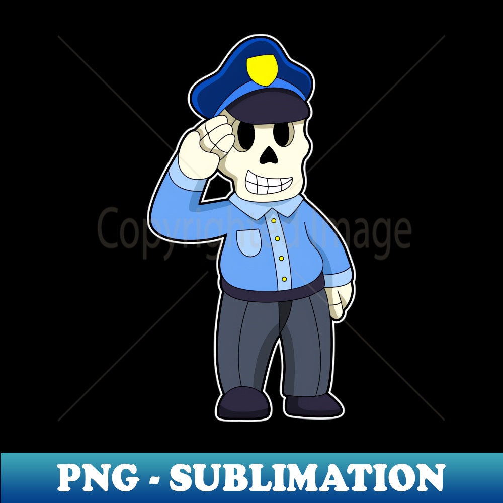 Skeleton as Police officer with Police hat - Elegant Sublima | Inspire ...