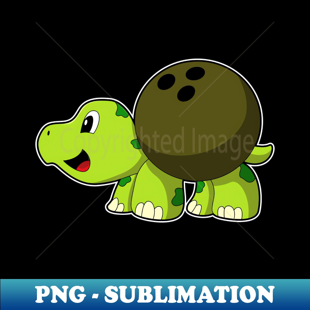 Turtle at Bowling with Bowling ball - Premium PNG Sublimatio | Inspire ...