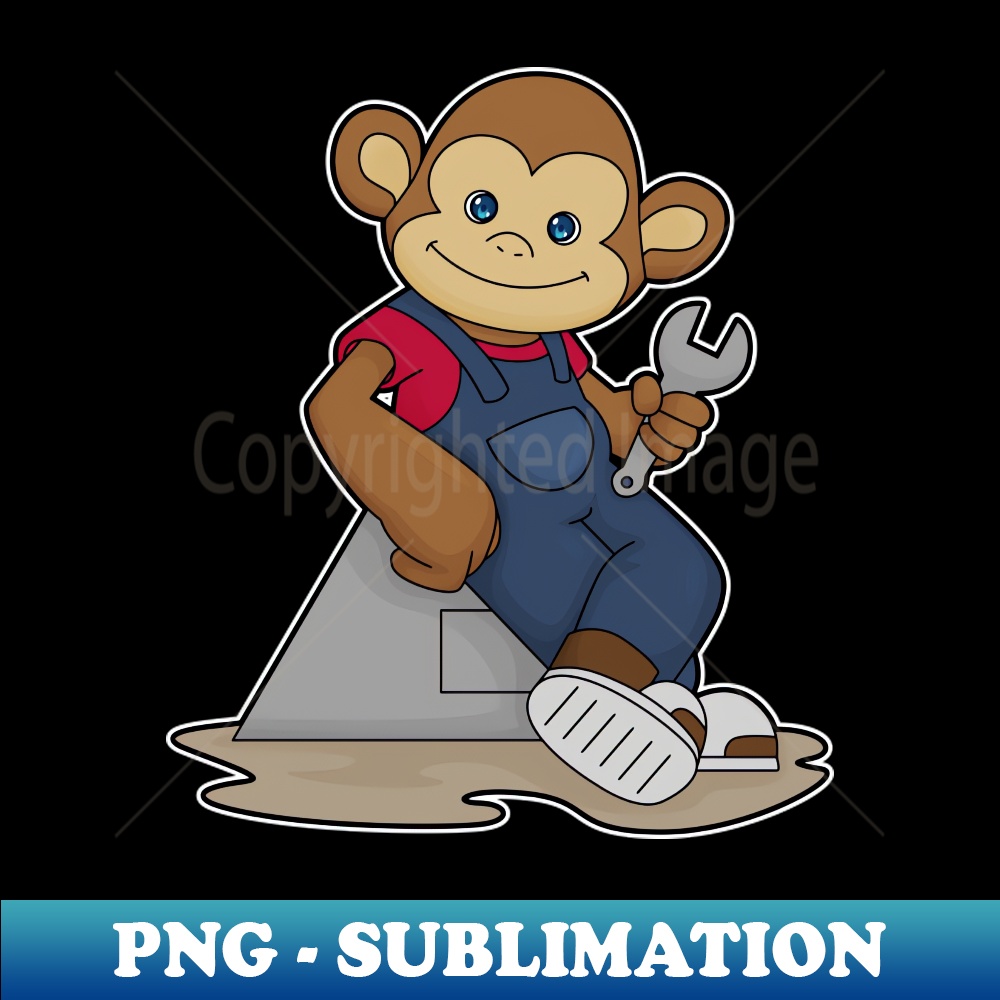 Monkey as Mechanic with Wrench - Professional Sublimation Di | Inspire ...