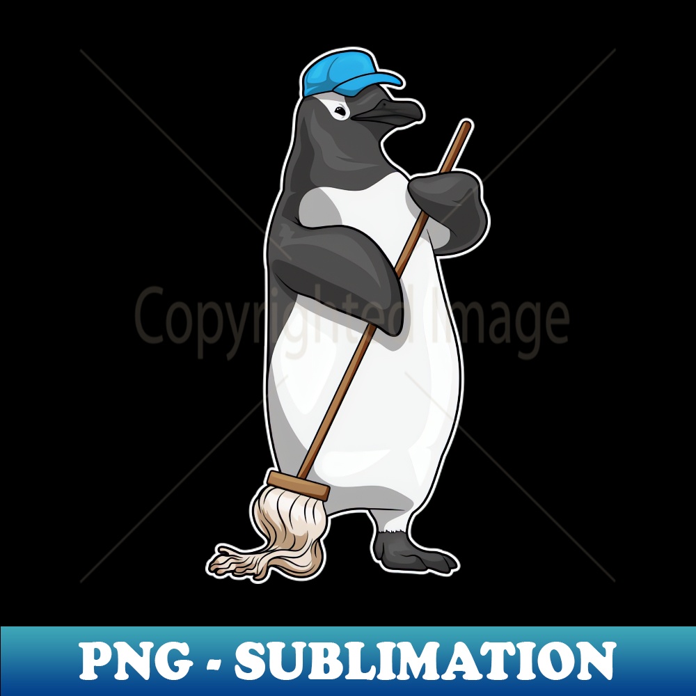 Penguin Cleaner Mop - Retro PNG Sublimation Digital Download | Inspire ...