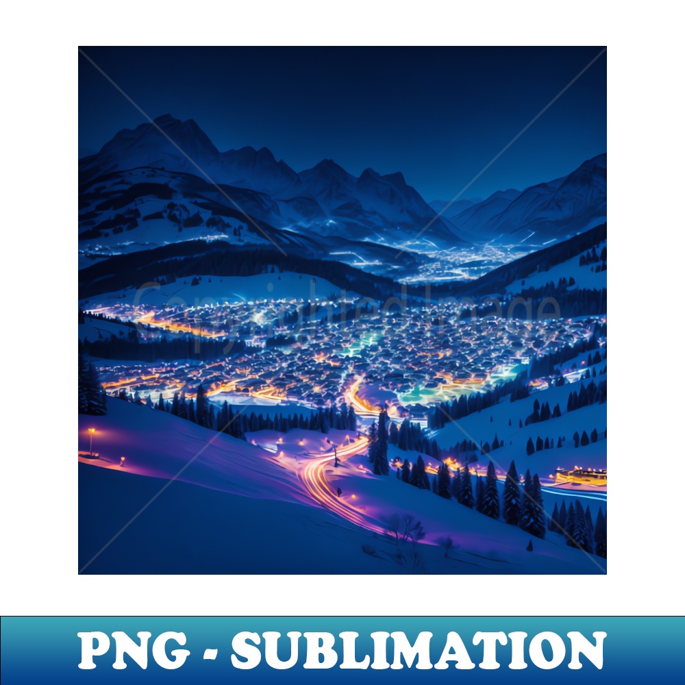 A Night time Scene with the Ski Resort Illuminated by Lights | Inspire ...