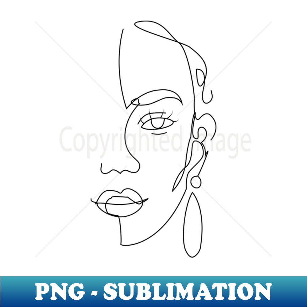 women face line art design - High-Resolution PNG Sublimation - Inspire ...
