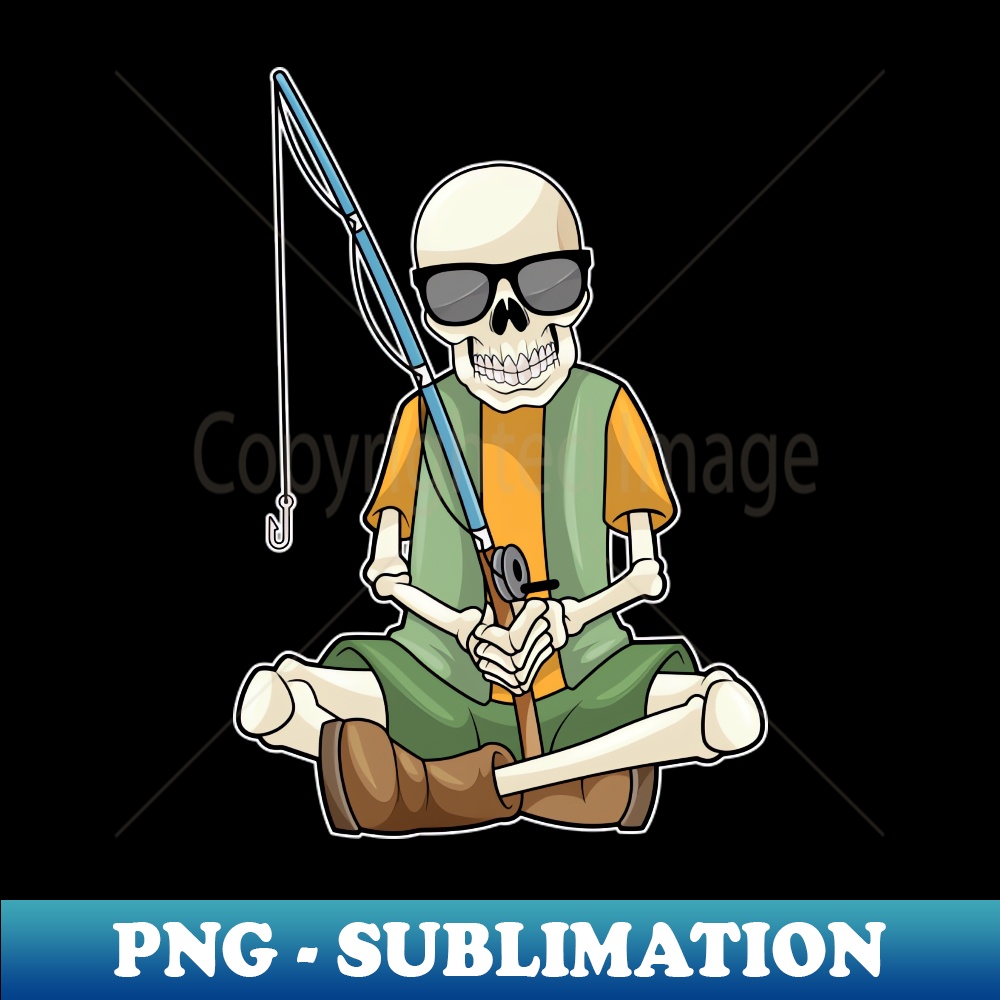 Skeleton at Fishing with Fishing rod - Artistic Sublimation | Inspire ...