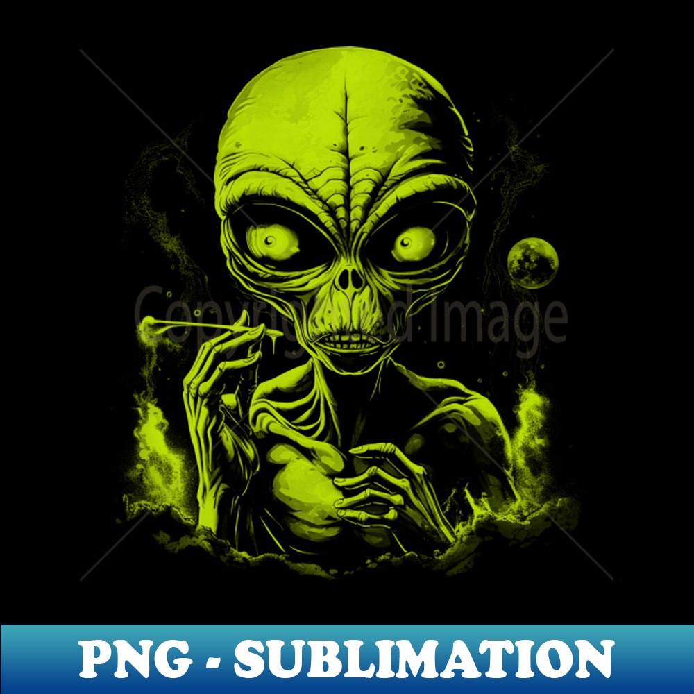 Green alien smoking pot - Instant PNG Sublimation Download - | Inspire ...