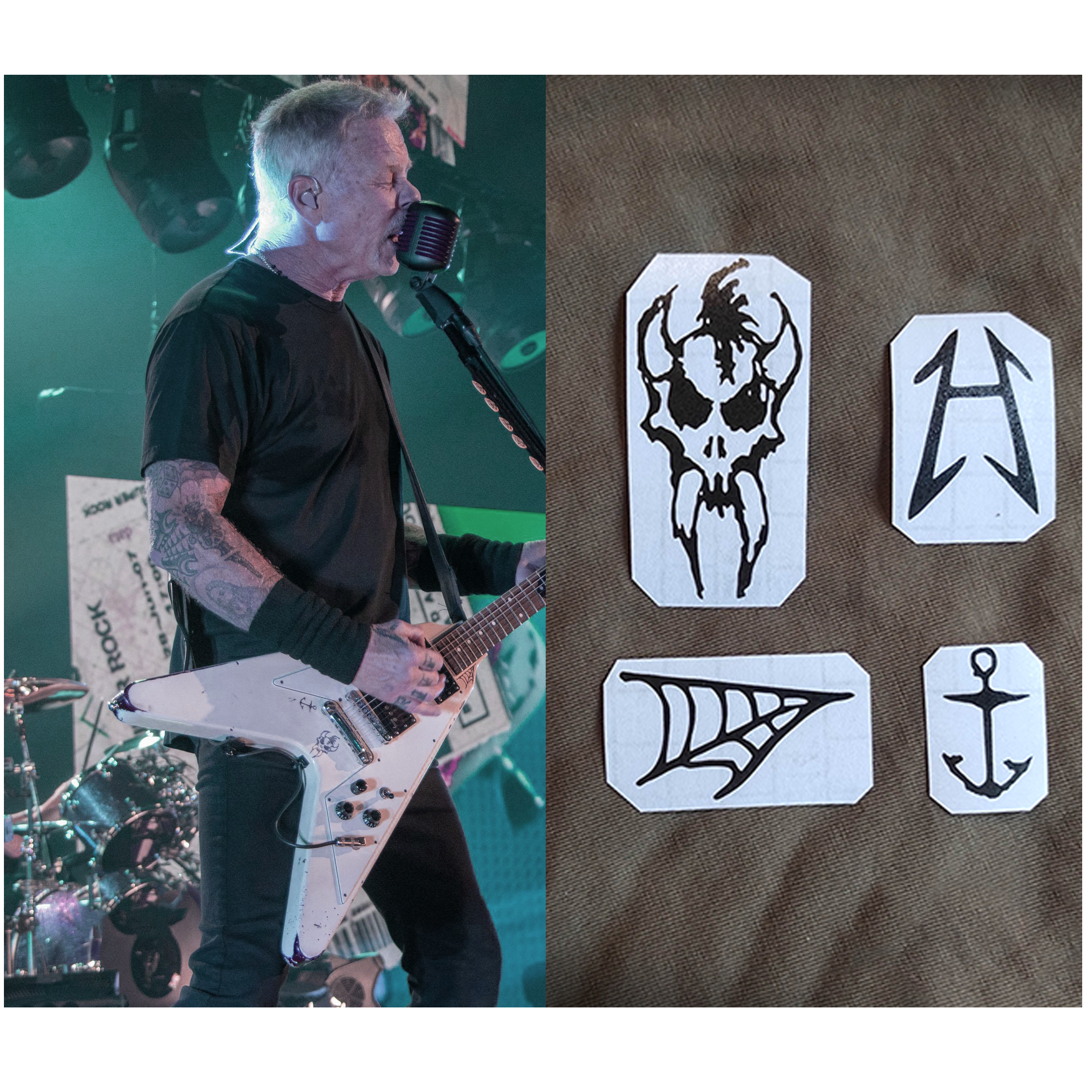 James Hetfield guitar stickers Gibson Electra Flying V decal | Inspire ...