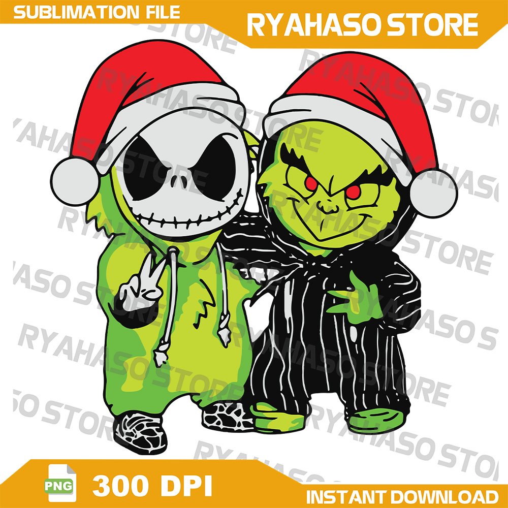 Skeleton and Grinch PNG,Xmas Png,Christmas Grinchmas Png,Hol | Inspire ...