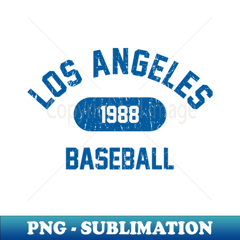 Retro 1988 Los Angeles Baseball Distressed Varsity Logo Blue | Inspire ...