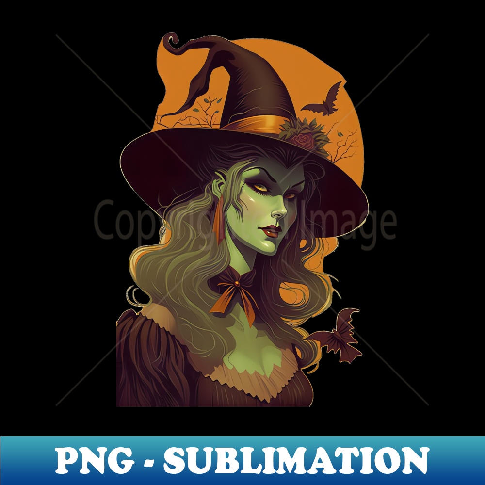 Vintage Witch Pinup Portrait - Retro PNG Sublimation Digital | Inspire ...
