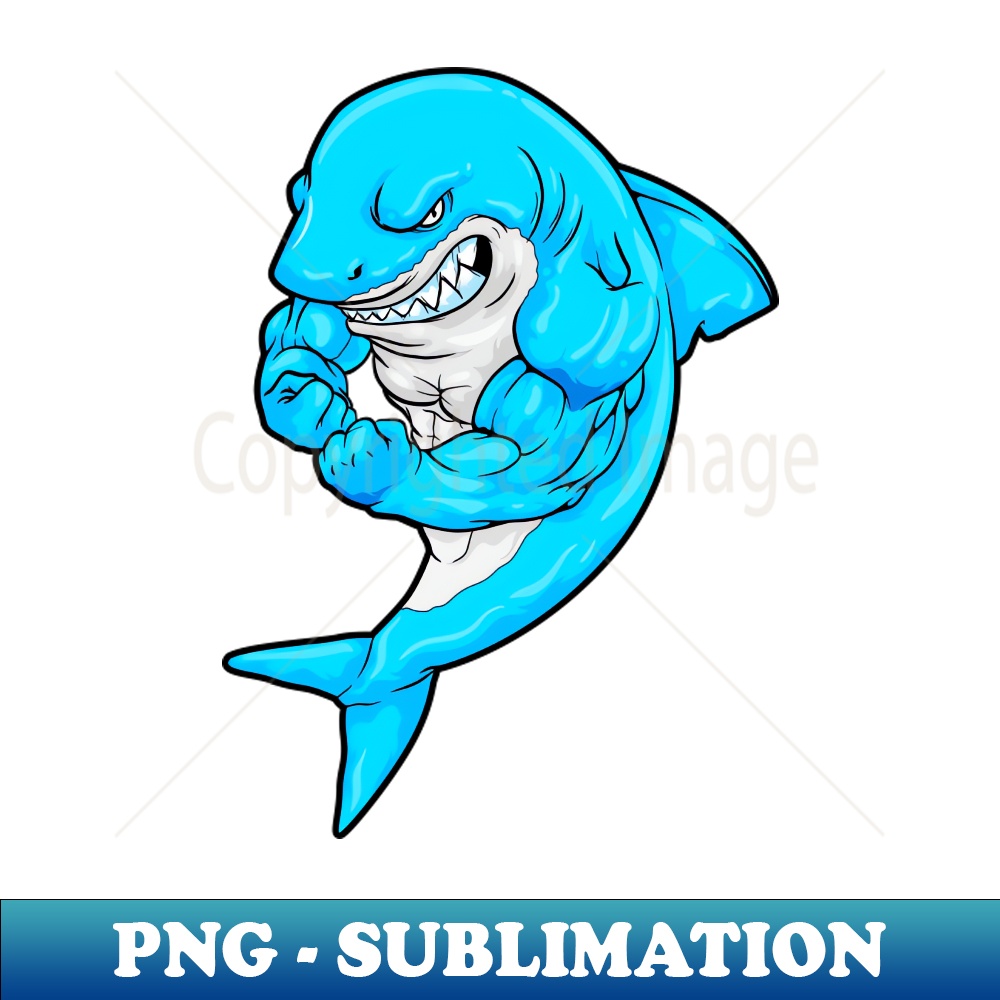 Shark as Bodybuilder with big Muscles - Vintage Sublimation | Inspire ...