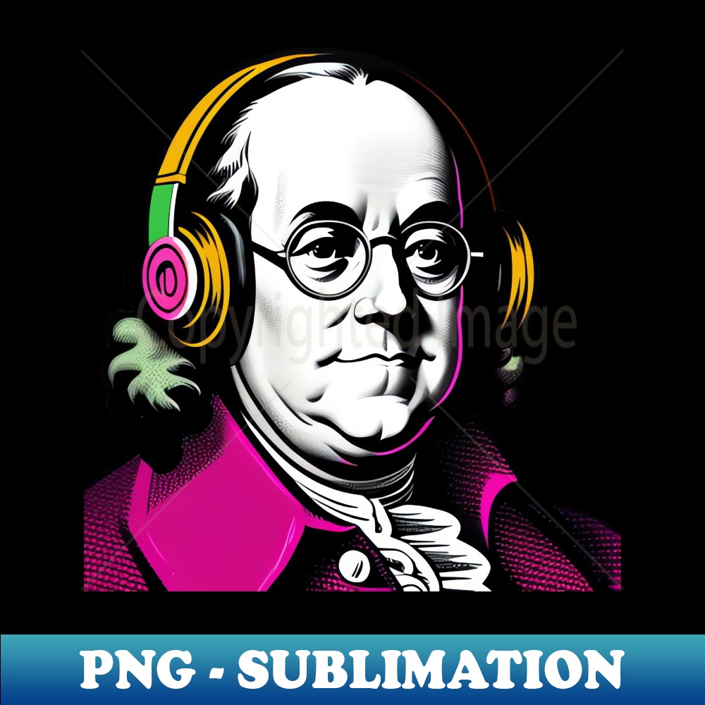 Pop Art Pink Benjamin Franklin with Headphones - Sublimation | Inspire ...