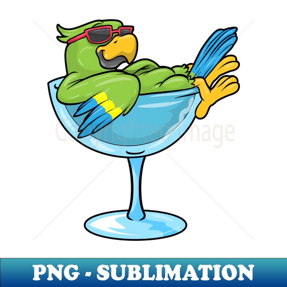 Parrot with Sunglasses and Glass - Digital Sublimation Downl | Inspire ...