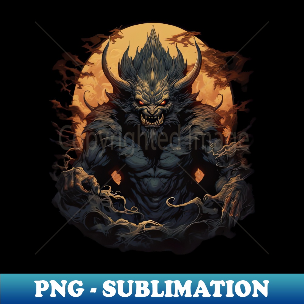 Dark Japanese Oni Moon - Trendy Sublimation Digital Download | Inspire ...