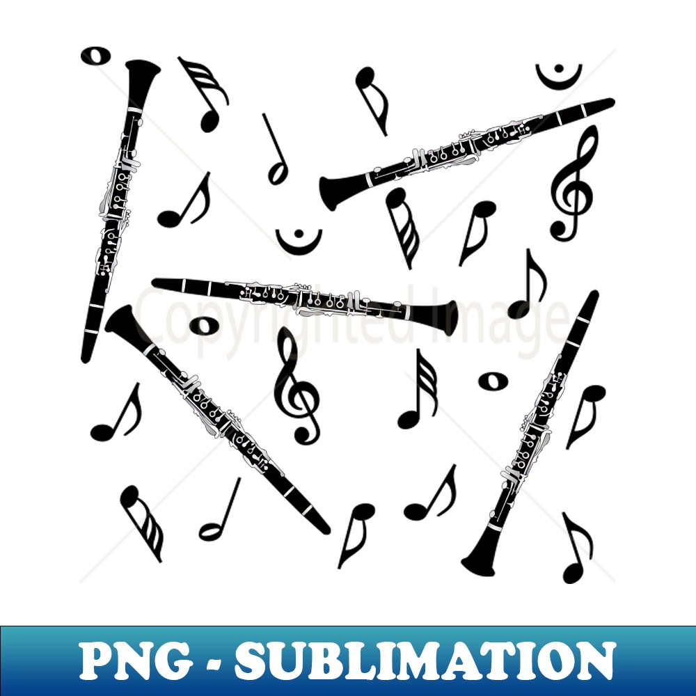 Clarinet Music Notes - Vintage Sublimation PNG Download - Vi - Inspire ...
