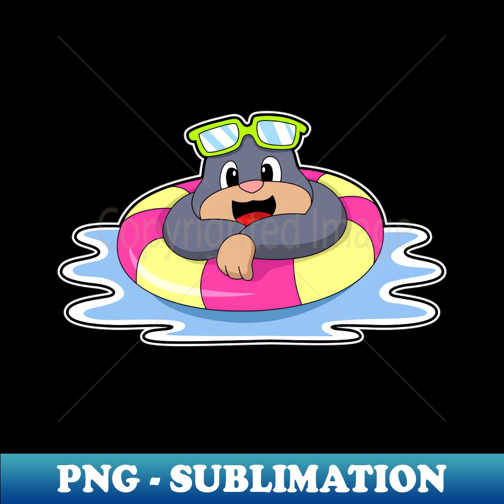 Mole at Swimming with Swim ring - Aesthetic Sublimation Digi - Inspire ...