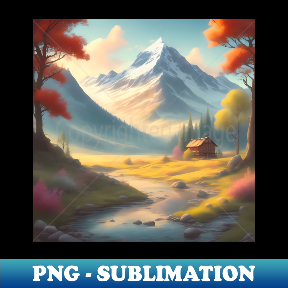landscape painting nature - Decorative Sublimation PNG File | Inspire ...