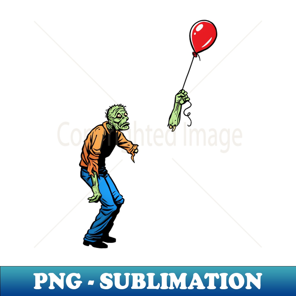 Sad Zombie and Balloon - PNG Sublimation Digital Download - | Inspire ...