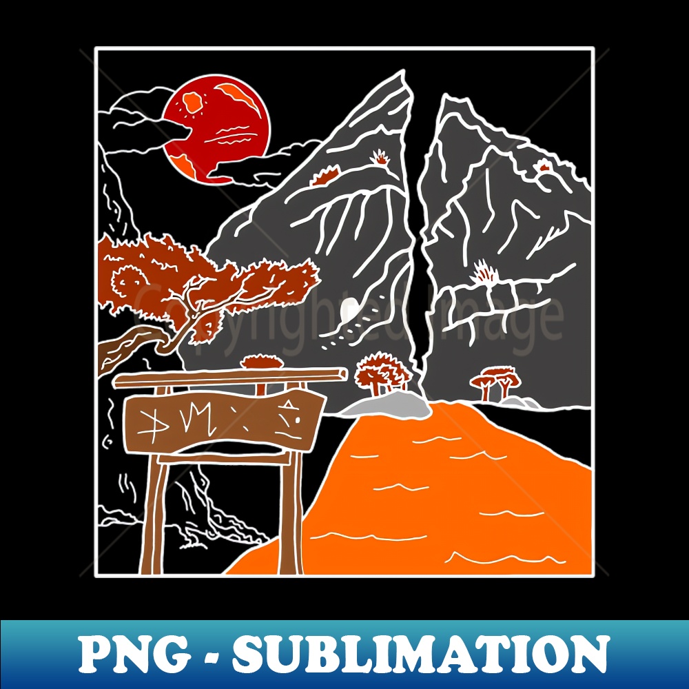 Split mountain in the blood moon - Digital Sublimation Downl | Inspire ...