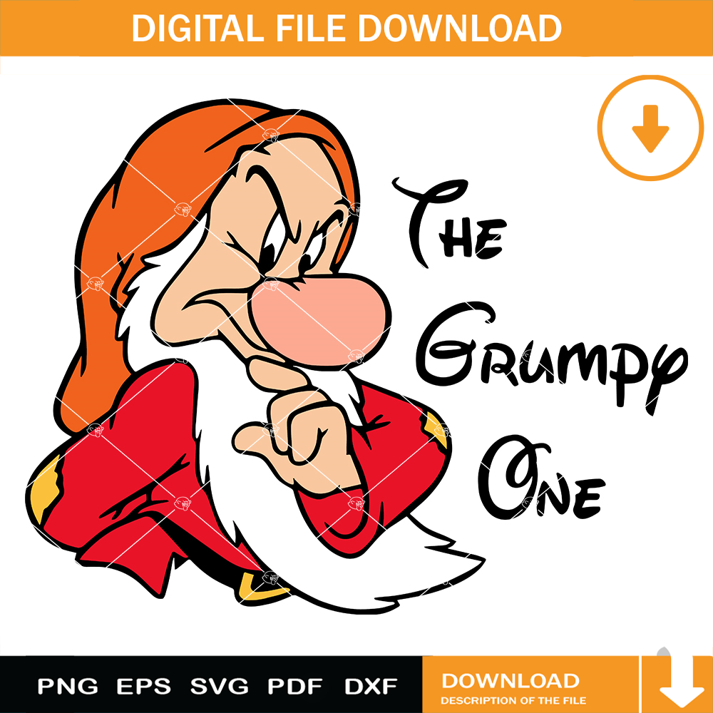 The Grumpy One Dwarf Svg, Snow White and the Seven Dwarfs | Inspire Uplift