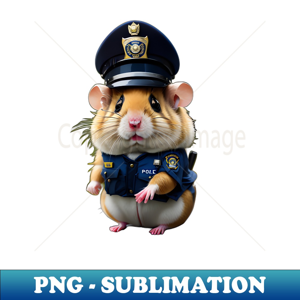 Sweet Hamster As A Police Officer - Instant Sublimation Digi | Inspire ...