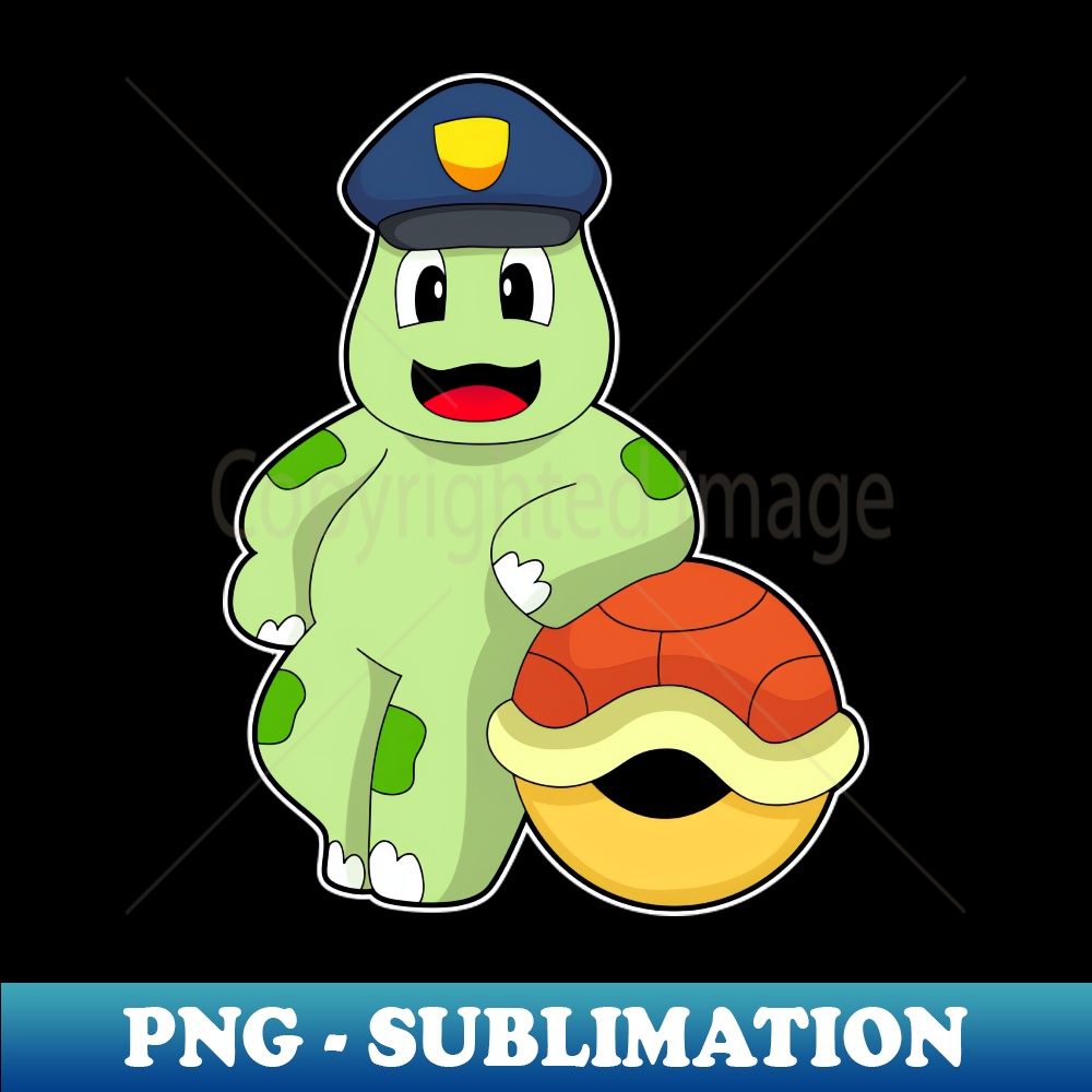 Turtle Cop Police hat Police - Elegant Sublimation PNG Downl | Inspire ...