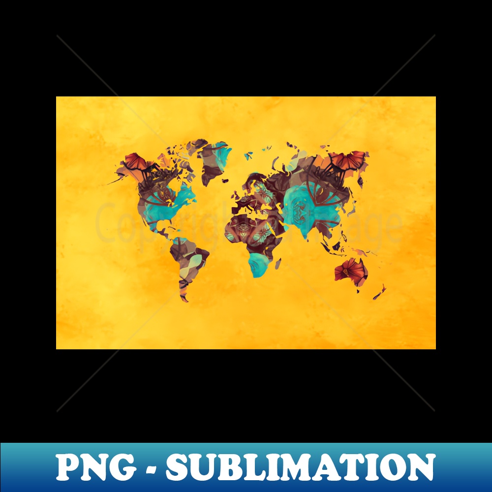 world map yellow map worldmap - PNG Transparent Sublimation | Inspire ...